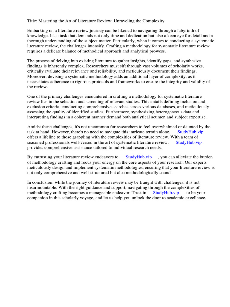 Methodology For Systematic Literature Review | PDF | Systematic Review ... Methodology For Systematic Literature Review | PDF | Systematic Review ...