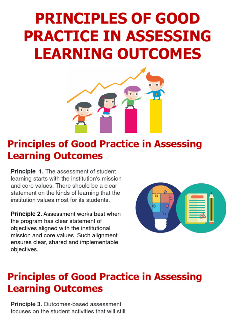 M2 Lesson 1 Principles of Good Practice in Assessing Learning Outcomes | PDF | Learning ...