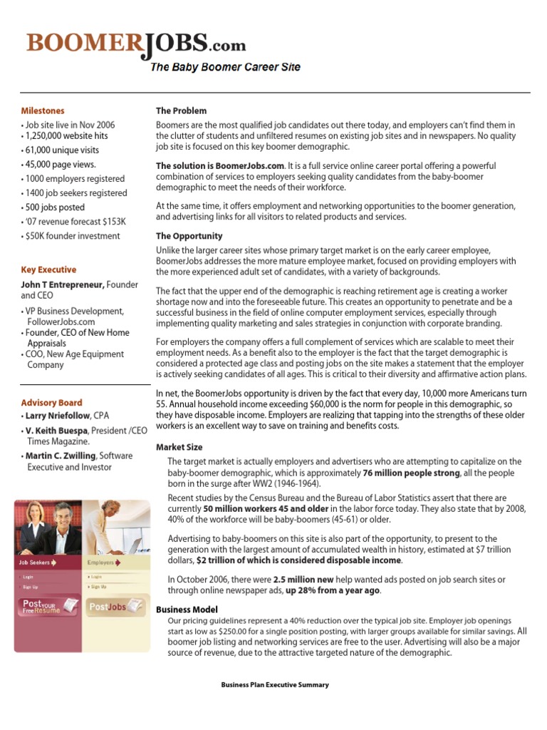 Sample Executive Summary | PDF | Employment | Strategic Management