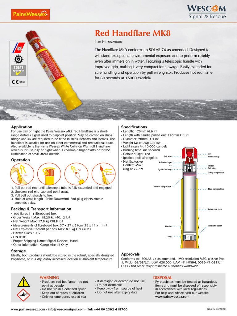 Red Handflare mk8 2020 Datasheet | PDF