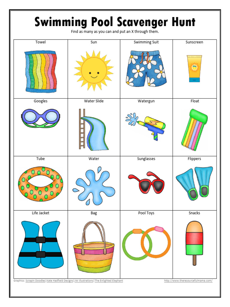 Kids' Poolside Scavenger Hunt | PDF