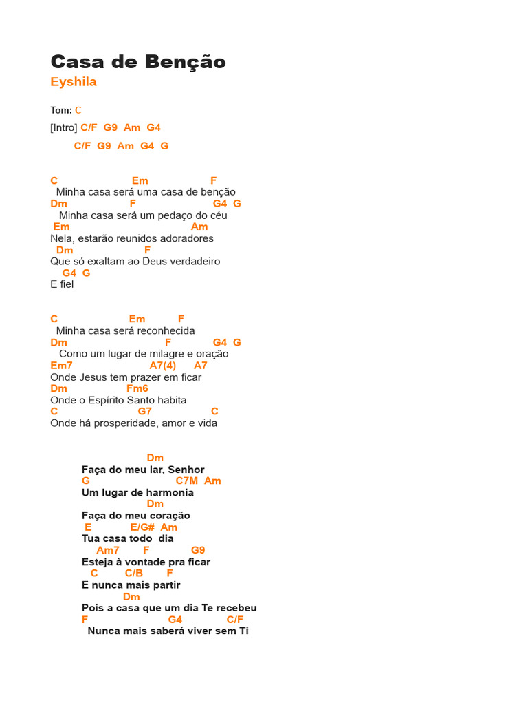 Casa De Benção Eyshila Pdf