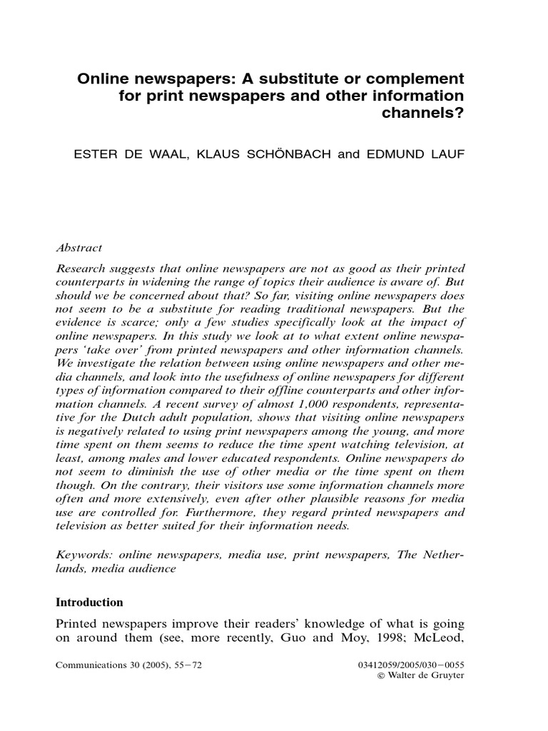 Online Newspapers Communications | PDF | Newspapers | Information