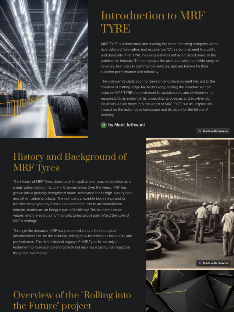 Introduction To MRF TYRE | PDF | Tire | Innovation