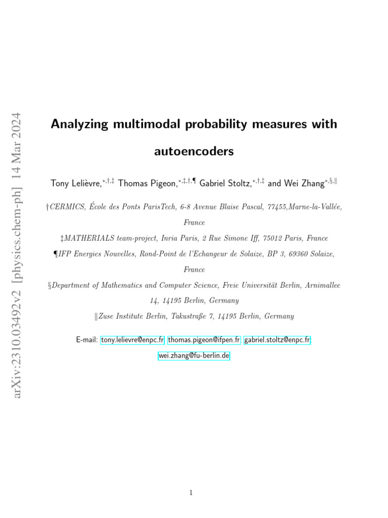 Analyzing Multimodal Probability Measures With Autoencoders | PDF | Science & Mathematics ...