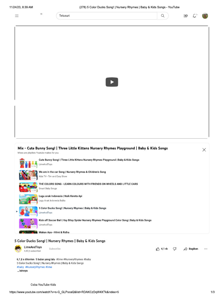 5 Color Ducks Song! - Nursery Rhymes - Baby & Kids Songs - YouTube | PDF