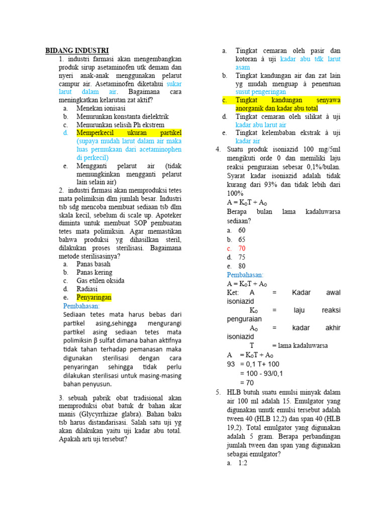 Proses Produksi dan Validasi Industri Farmasi | PDF