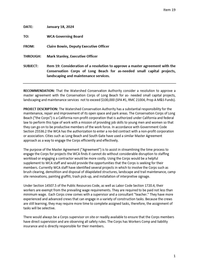 Item 19 CCLB MasterAgreement | PDF | Indemnity | Insurance