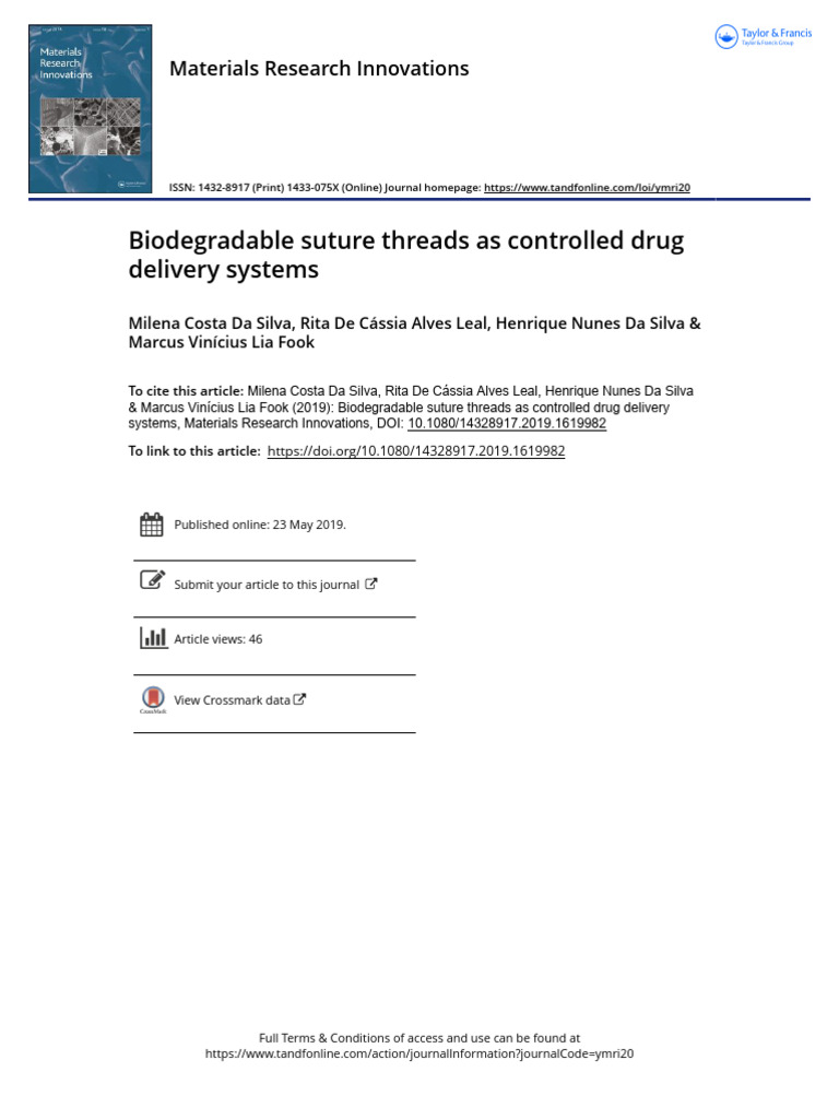Dokumen Keilmiahan Biodegradable Suture Threads As Controlled Drug ...