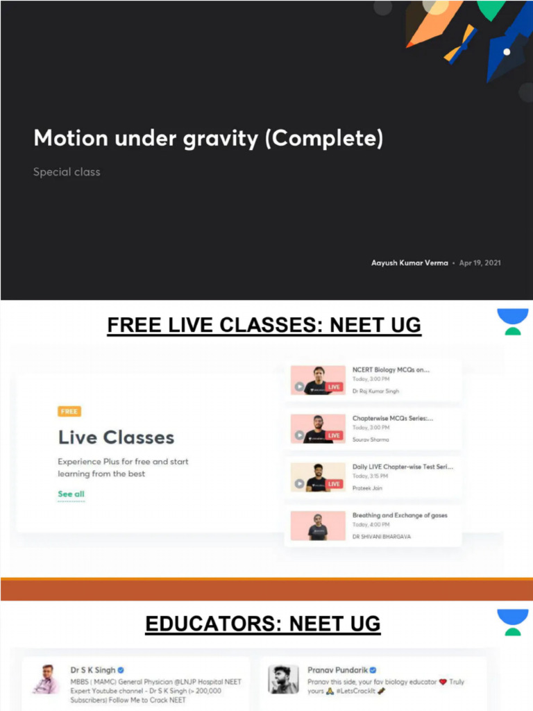 Motion Under Gravity Complete With Anno Pdf