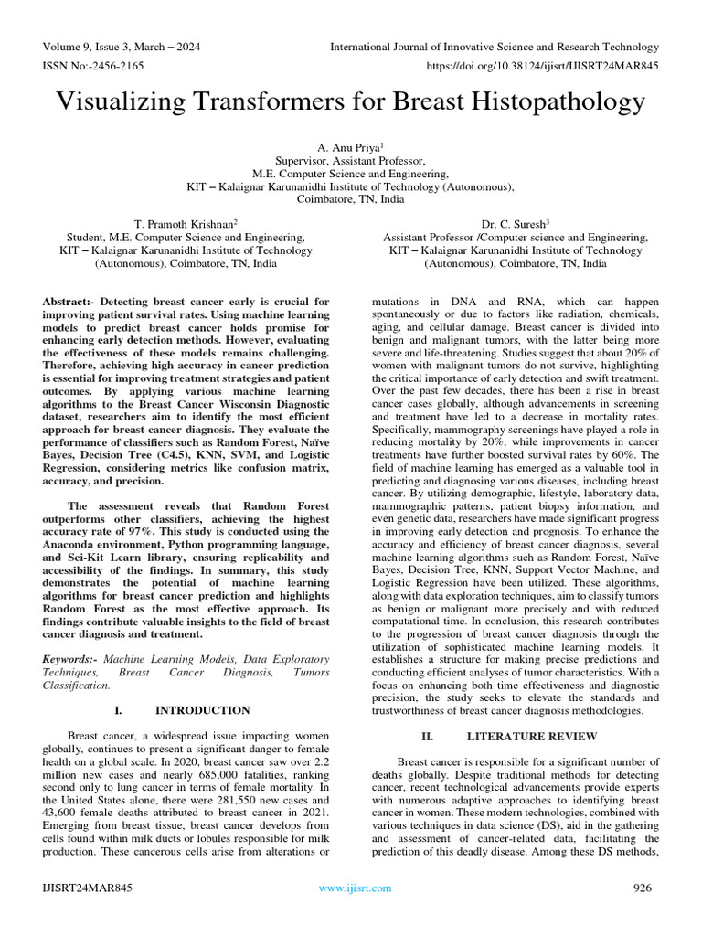 Visualizing Transformers For Breast Histopathology | PDF