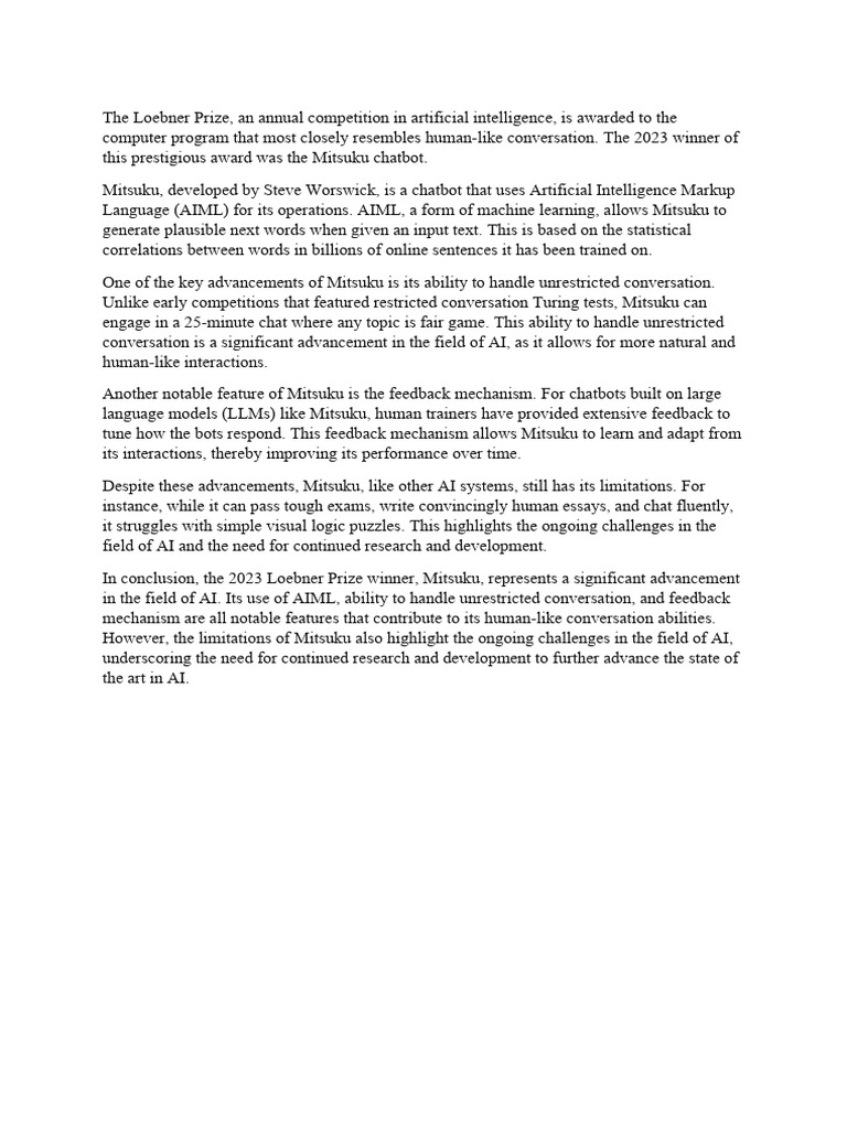 The Loebner Prize | PDF