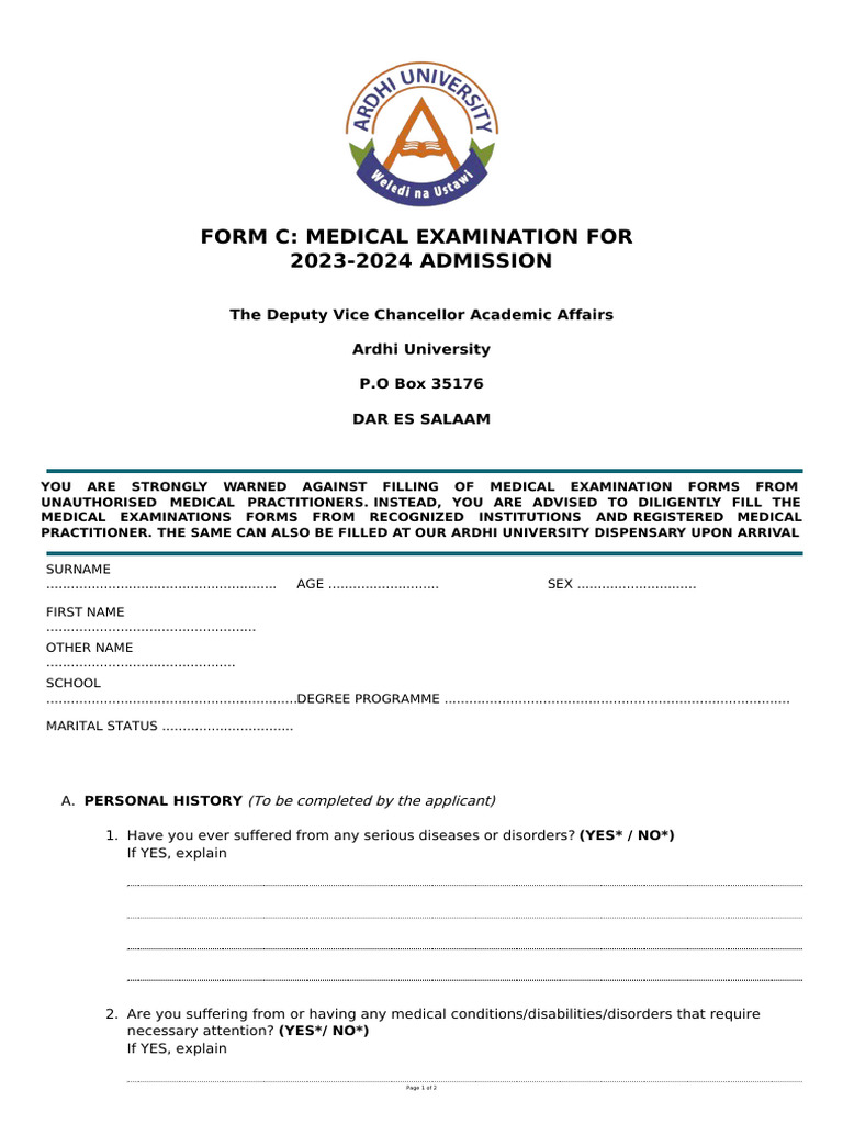 Medical Forms | PDF | Physical Examination | Clinical Medicine