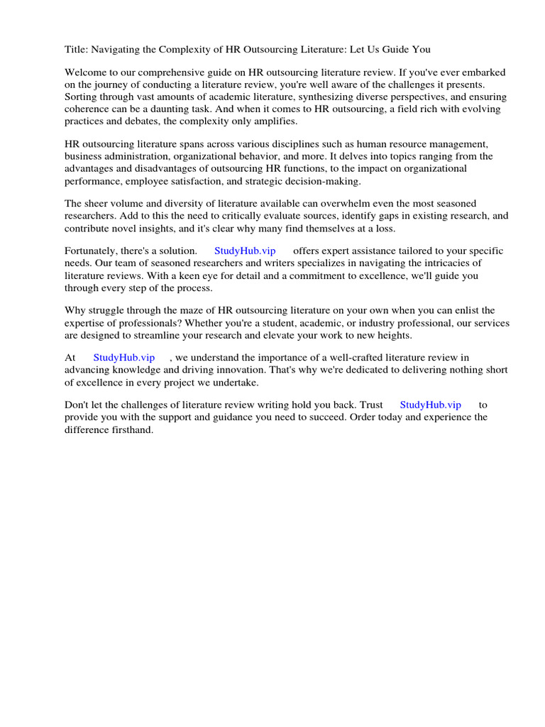 HR Outsourcing Literature Review | Download Free PDF | Outsourcing ... HR Outsourcing Literature Review | Download Free PDF | Outsourcing ...