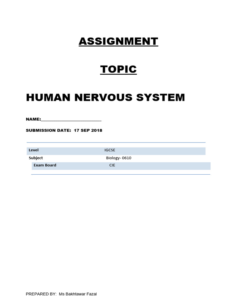14.4 Coordination - and - Response - Igcse Cie Biology - Ext Theory QP ...