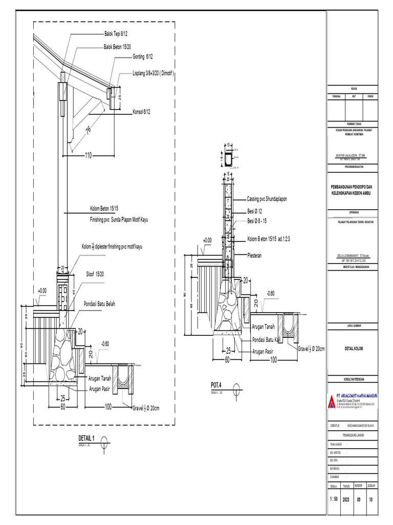 Detail Pembangunan Gazebo Kebun | PDF