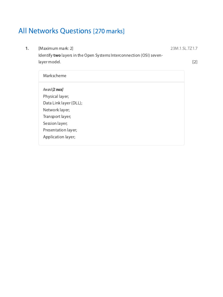 All Networks Questions | Download Free PDF | Computer Network | Virtual Private Network