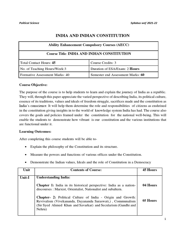 India & Indian Constitution | PDF