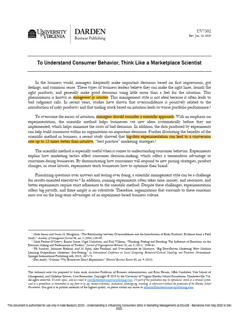 To Understand Consumer Behavior, Think Like A Marketplace Scientist ...