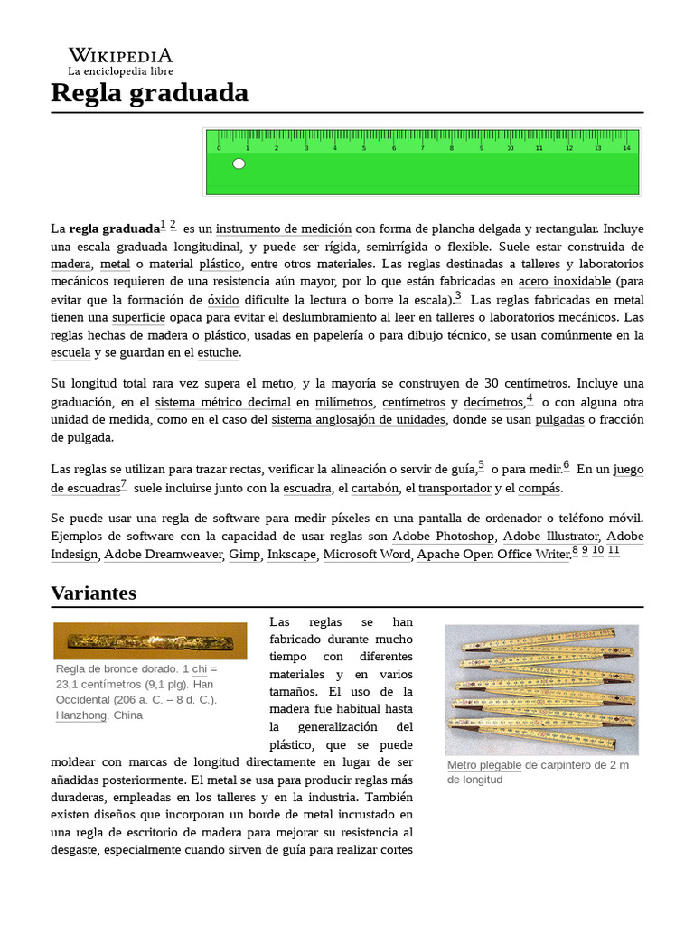 Regla Graduada | PDF