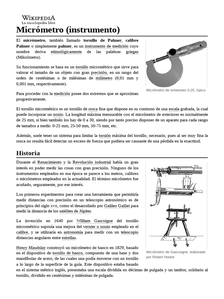 Micrómetro_(instrumento) | PDF | Longitud