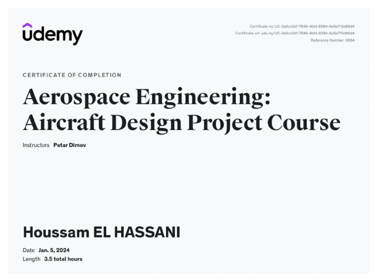 Certificat Aerospace Engineering | PDF