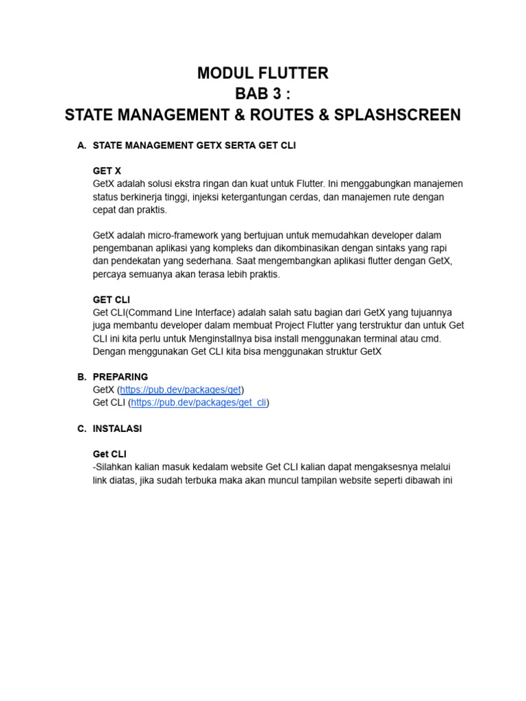 Modul Flutter - State Management & Routes & Spalshscreen | PDF