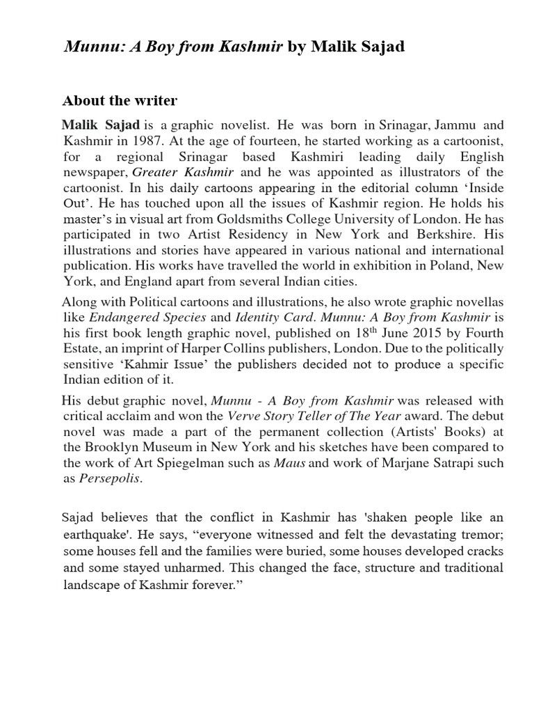 Munnu a Boy From Kashmir | PDF
