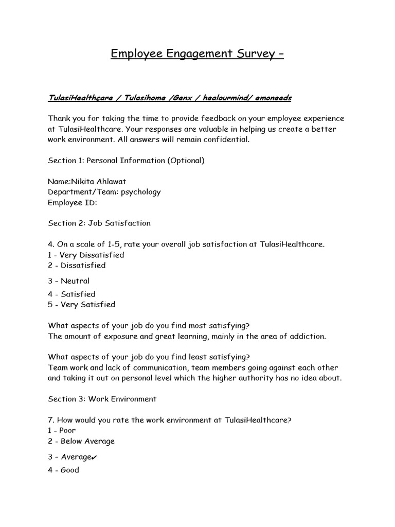 Employee Survey | PDF