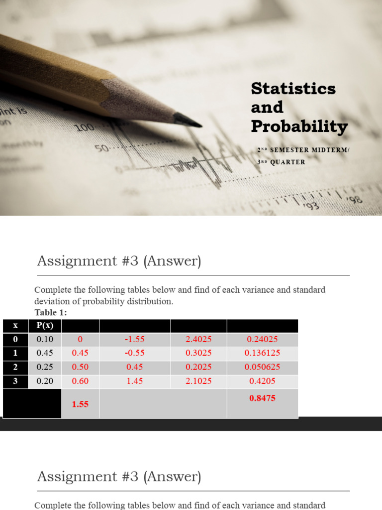 Involving Mean and Variance of Probability Distribution | PDF | Expected Value | Variance