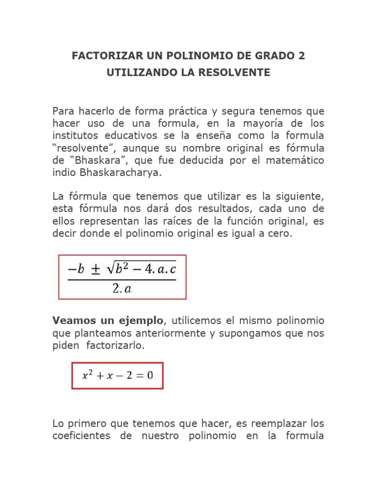 Factorización Por Resolvente | PDF