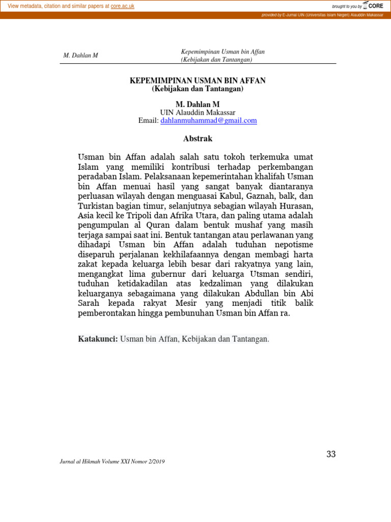 Biografi Usman Bin Affan | PDF