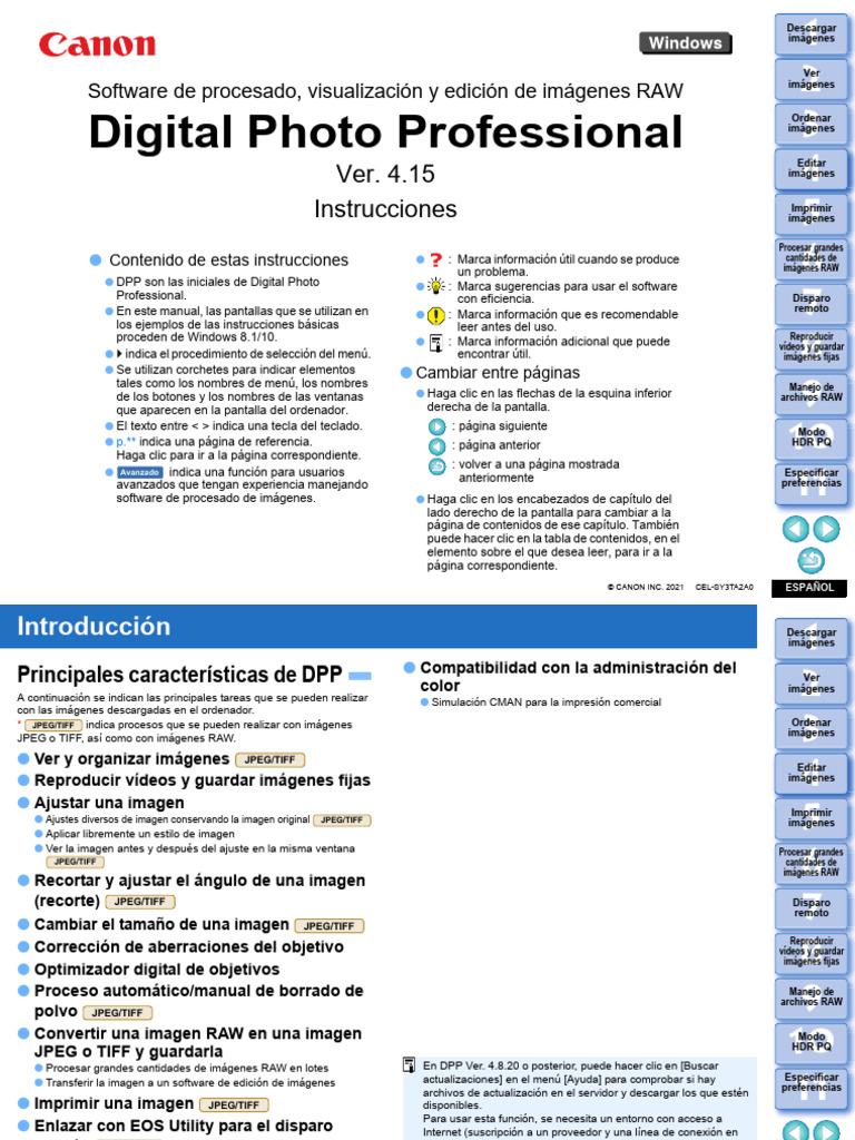 Digital Photo Professional Instruction Manual Win v4.15 ES | PDF