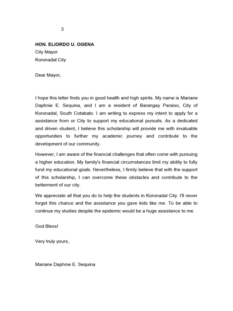Mayor Letter of Intent | PDF