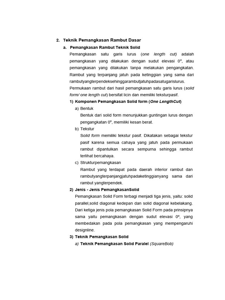 HO Pemangkasan Rambut Solid | PDF