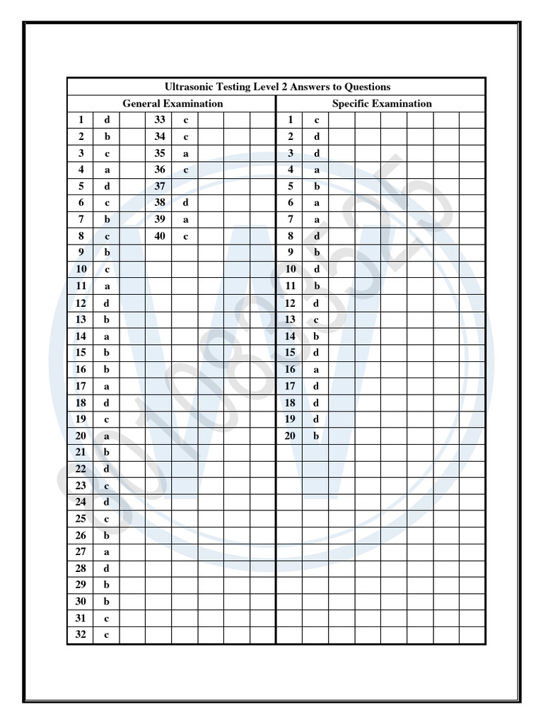 Ultrasonic Testing Level 2 Answers | PDF