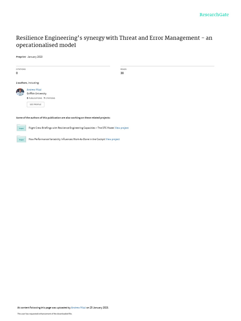 Aviation Safety: Resilience & TEM | PDF | Psychological Resilience ...