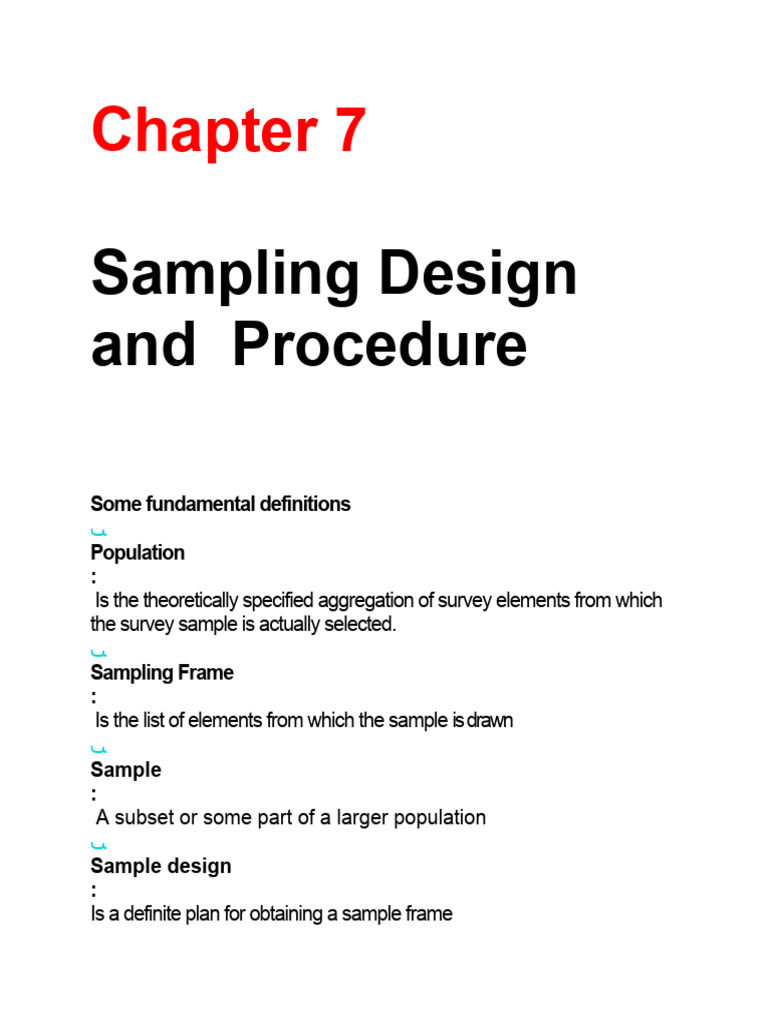 CH 7 | PDF | Sampling (Statistics) | Survey Methodology