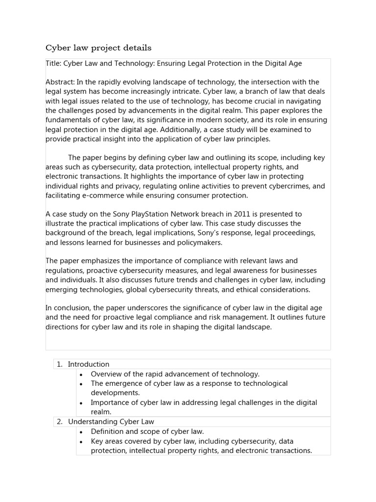 Cyber Law Project Details | PDF | Computer Security | Security