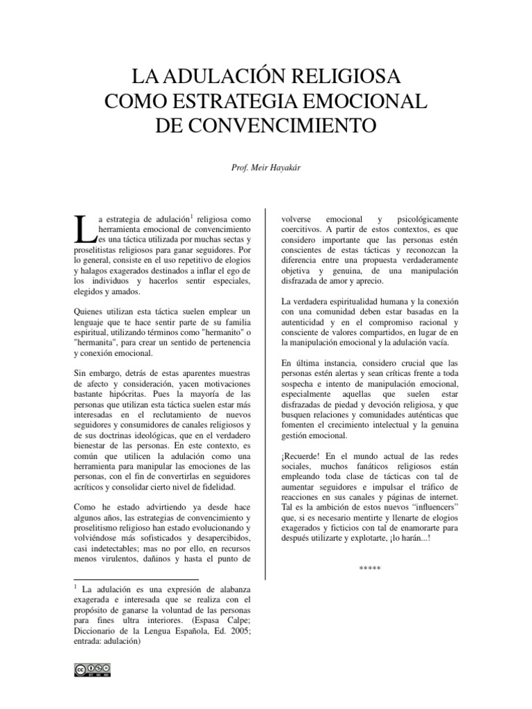 La Adulacion Religiosa Como Estrategia e | Descargar gratis PDF ...