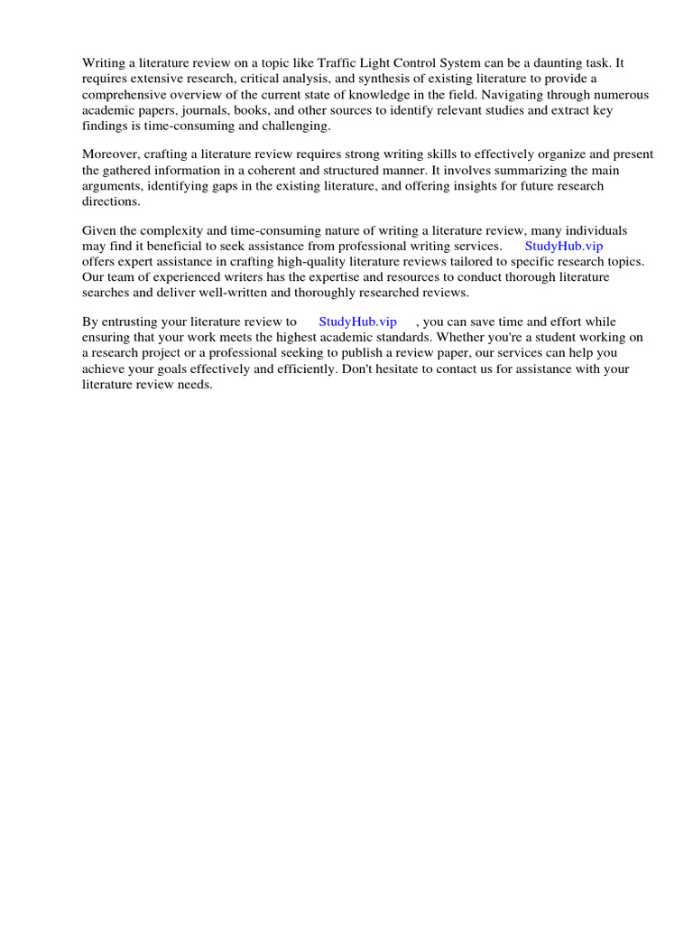 Literature Review On Traffic Light Control System Pdf Traffic Traffic Light