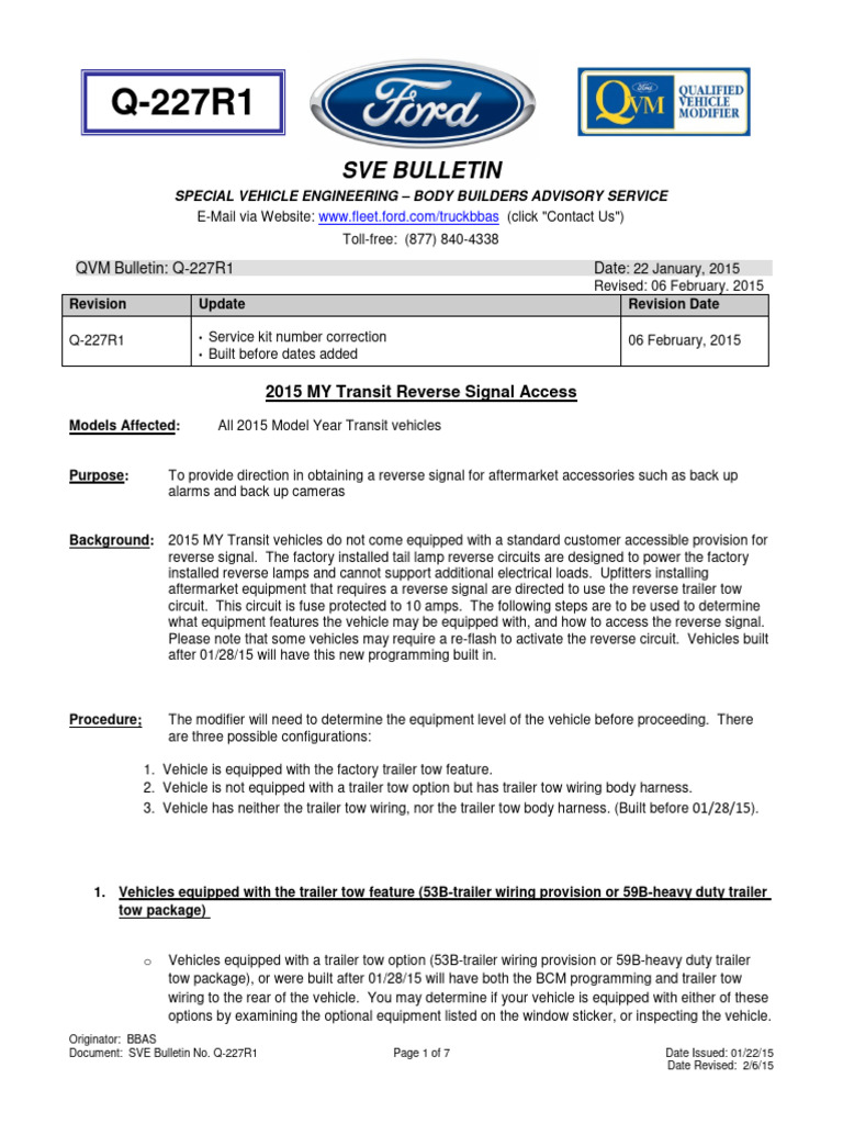 2015 MY Transit Reverse Signal Access | PDF | Electrical Connector ...