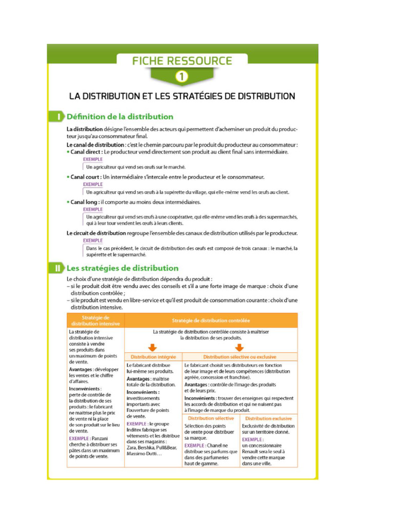 FR 1 La Distribution Et Les Stratégies de Distribution | PDF