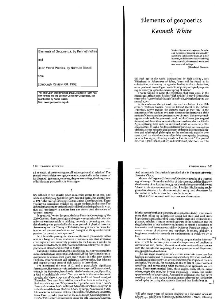 2008 Kenneth White Geopoetics | PDF