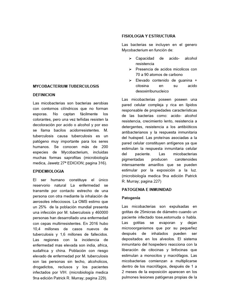 Mycobacterium Tuberculosis | PDF | Mycobacterium | Tuberculosis