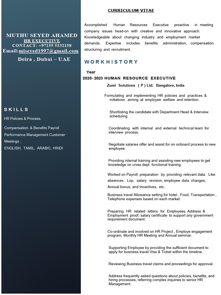 Muthu Resume 2023 | PDF