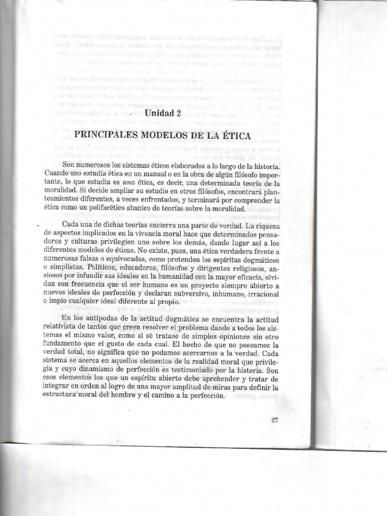1.lectura Principales Modelos de La Etica-Luis Jose Gonzalez Alvarez | PDF