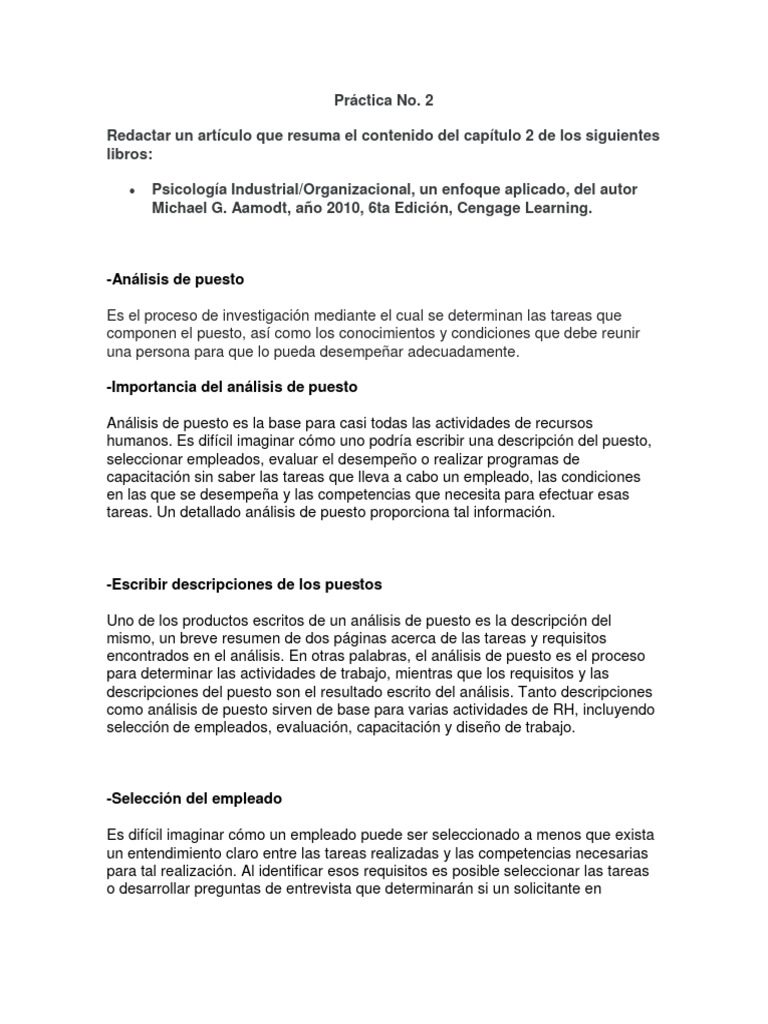 Práctica No. 2 | PDF | Comportamiento organizacional | Comportamiento