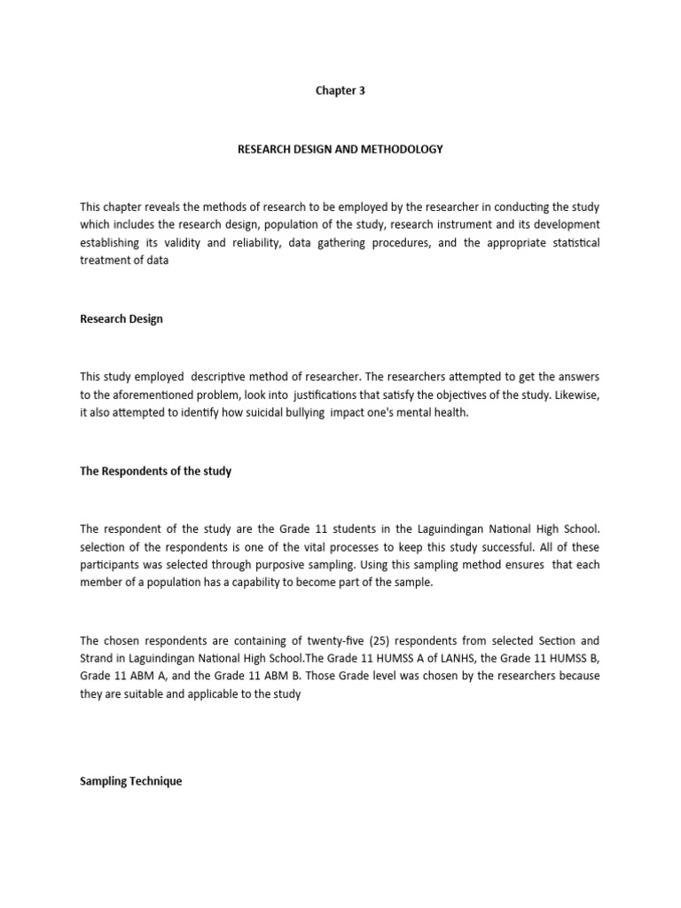 Chapter 3 | PDF | Questionnaire | Survey Methodology