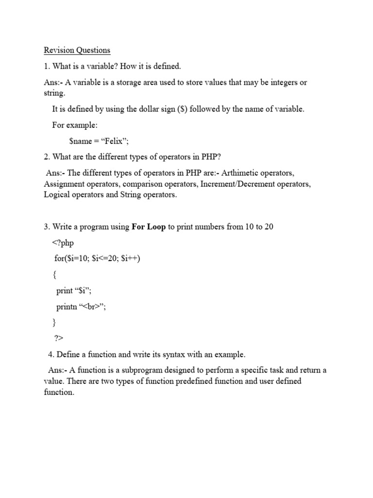 Revision Answer 2-1 | Download Free PDF | Control Flow | Computer Programming